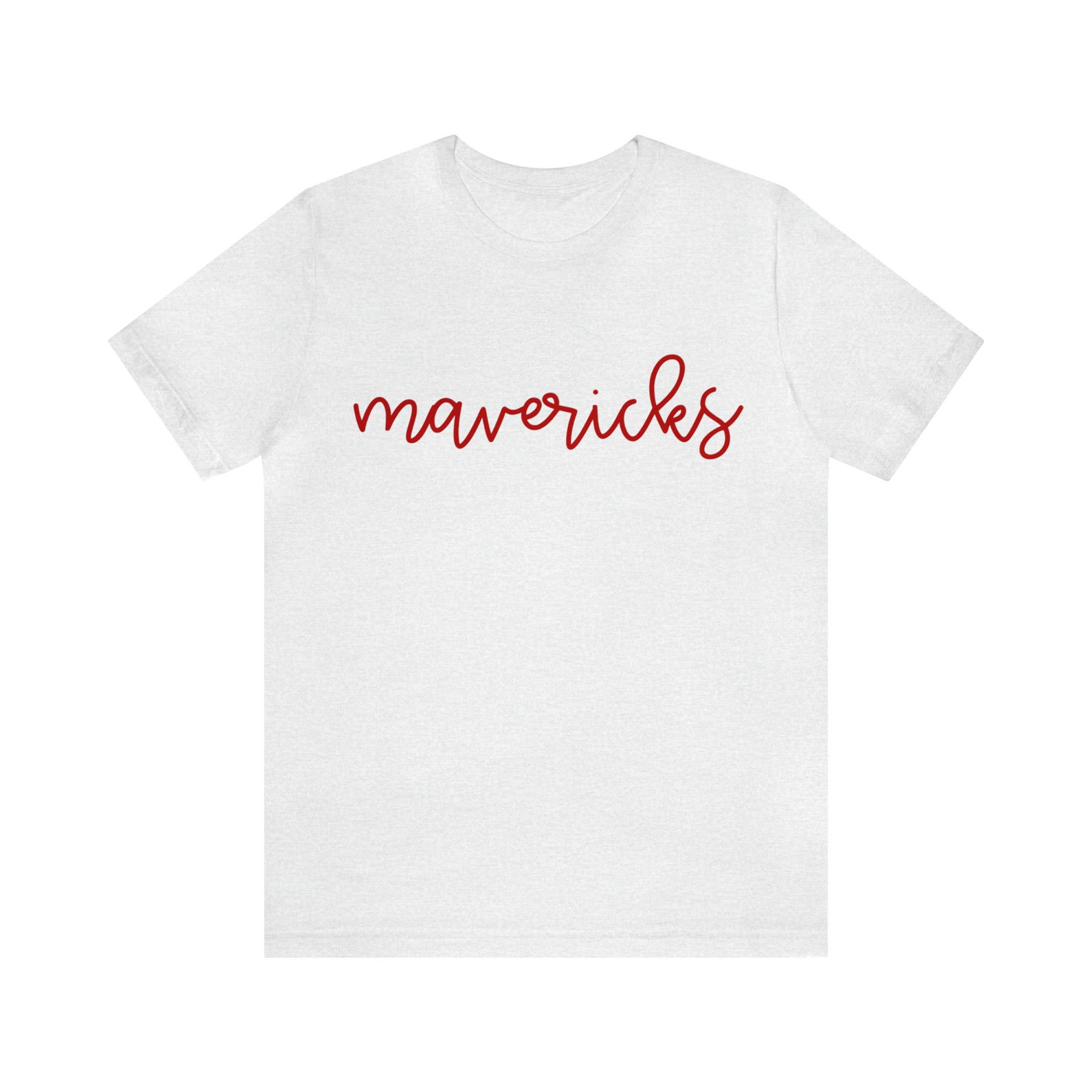 Mavericks Cardinal Red Cursive Bella Canvas Unisex Short Sleeve Tee ...