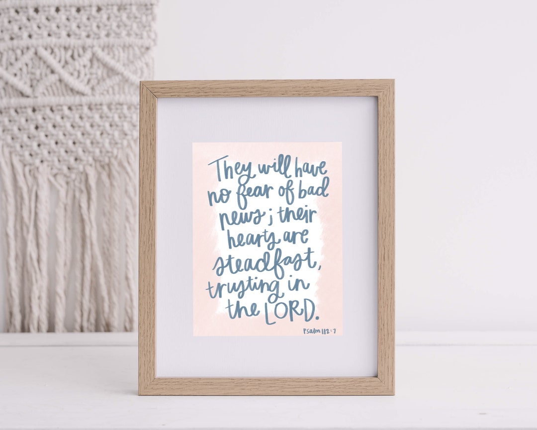 Psaume 112: 7 Art mural | Téléchargement numérique de versets bibliques ...