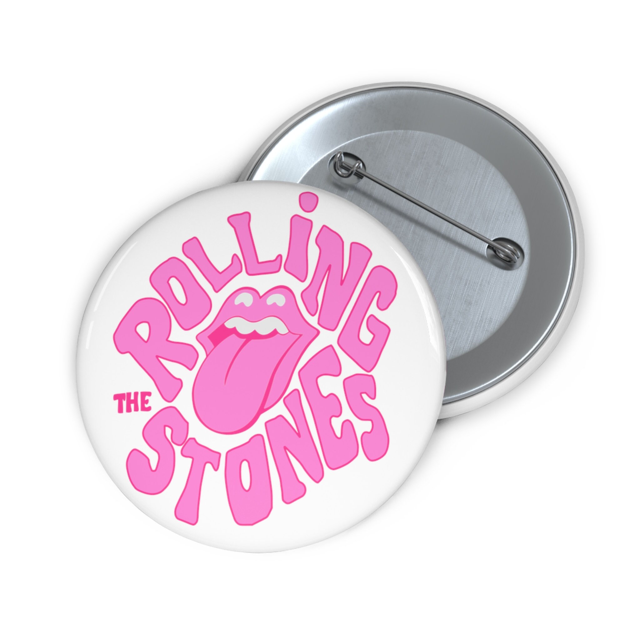 Rolling Stones Pink Custom Pin Button Concert Wear Music Festival Pin ...