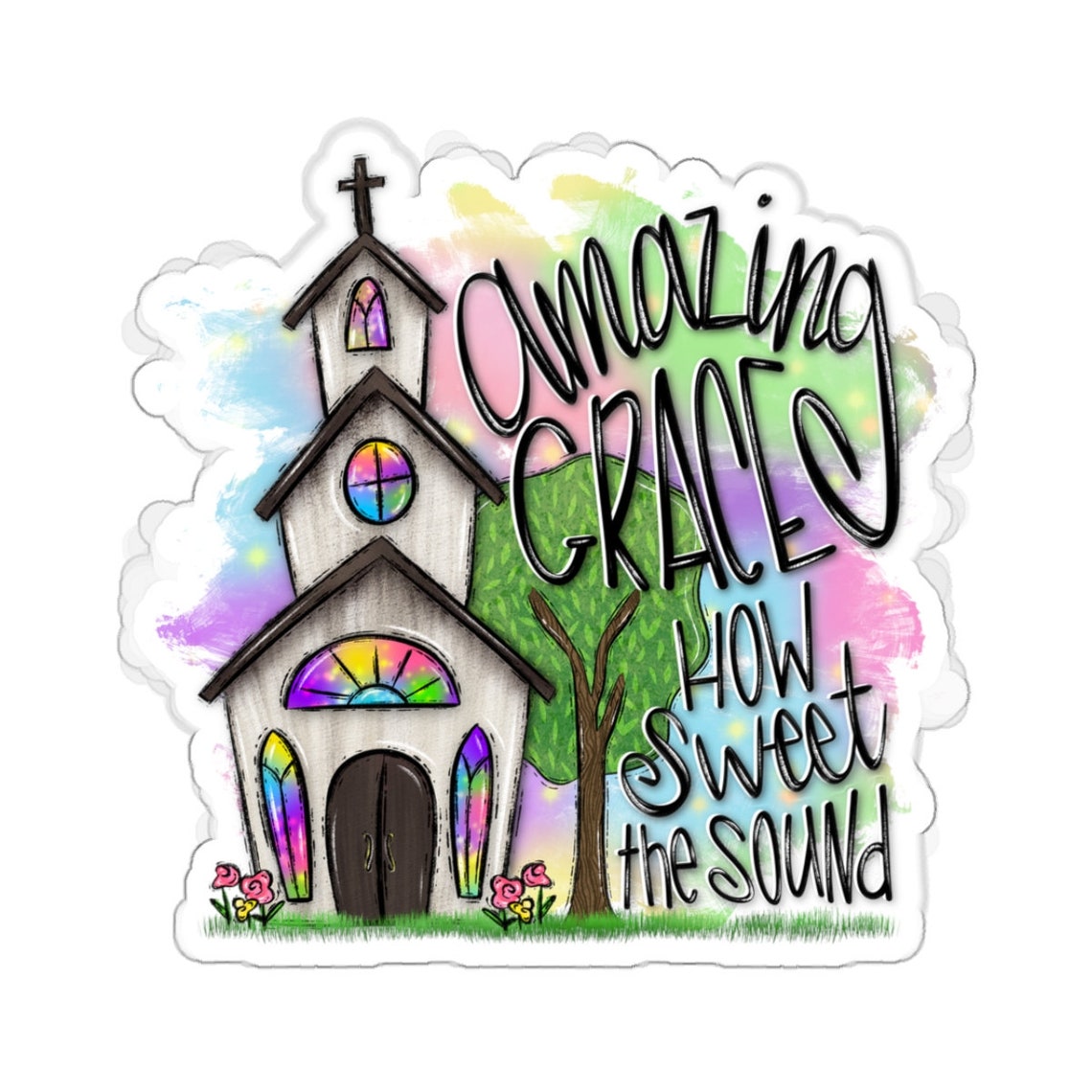 Amazing Grace Sticker Bible Sticker Church Sticker Christian Sticker 4 ...