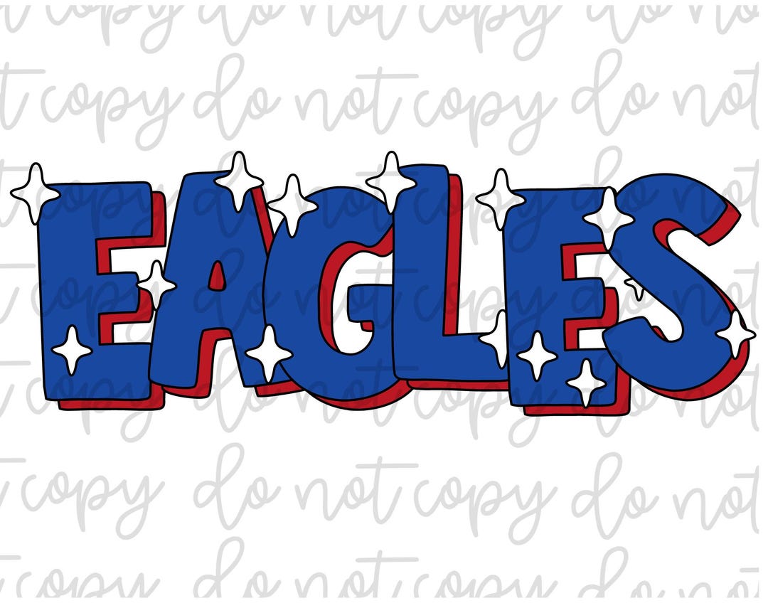 Eagles Red and Blue Retro Mascot Team PNG Digital Download Design ...