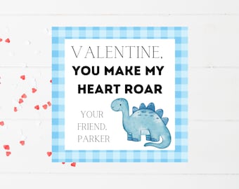 You Make My Heart Roar Cute Dinosaur Valentines Day Card printable ...