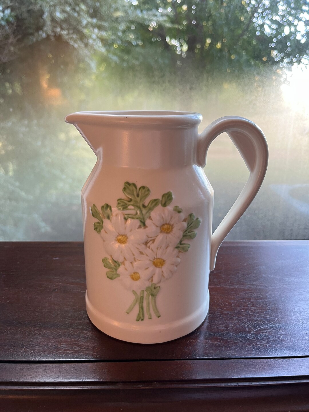 Vintage Cottagecore Daisy Pitcher Decorative Vase, From the Poppy Trail ...
