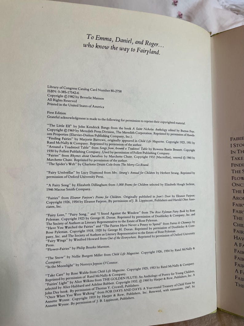 Fairy Poems for the Very Young, Illustrated by Beverly Manson Beautiful ...