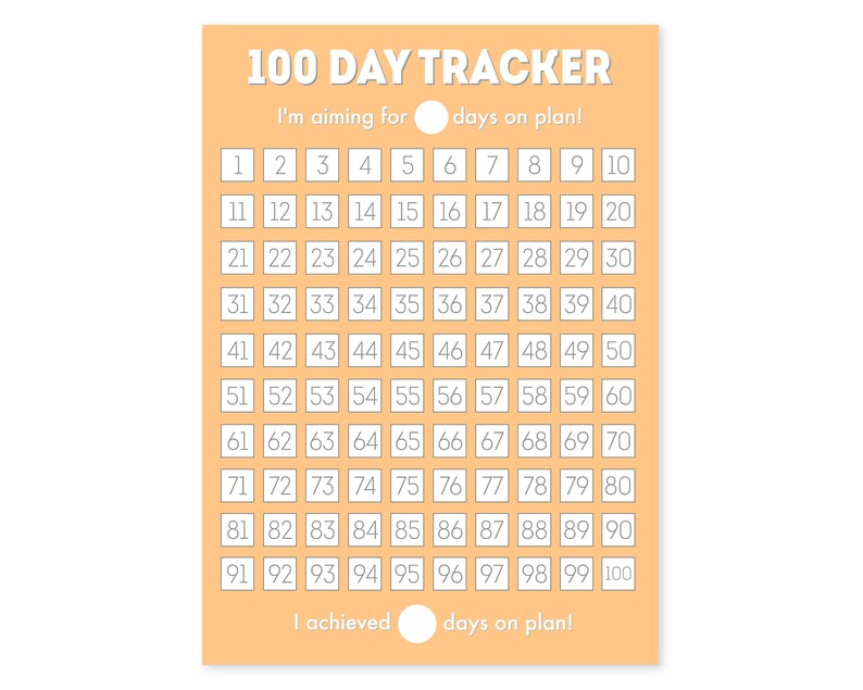 100 Day Countdown Calendar