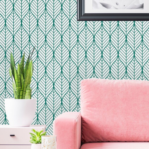 Green Geometric Wallpaper - Etsy