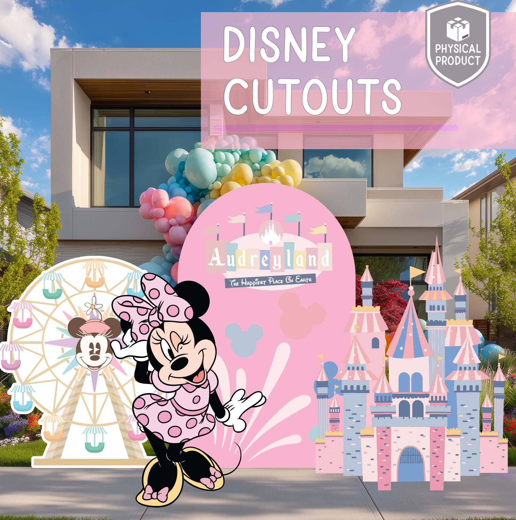 Minnie Mouse Cutouts, Disneyland Party, Disney Birthday, Baby Shower ...