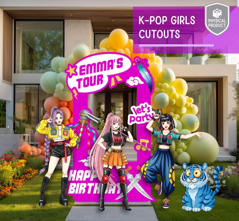 Kpop Demon Hunter Cutout, Sa-ja Girls, Birthday Decoration, Huntrix ...