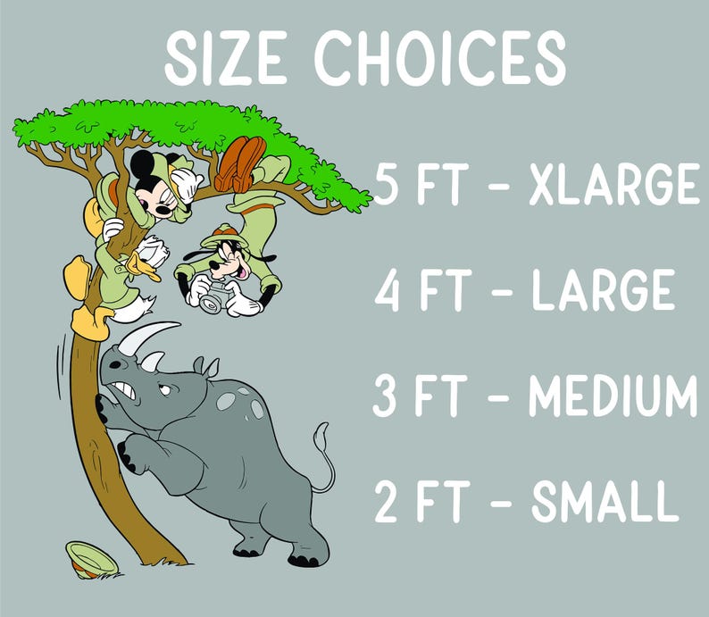 Mickey Safari Animals Cutout, Mickey Mouse and Friends Inspired, Safari ...
