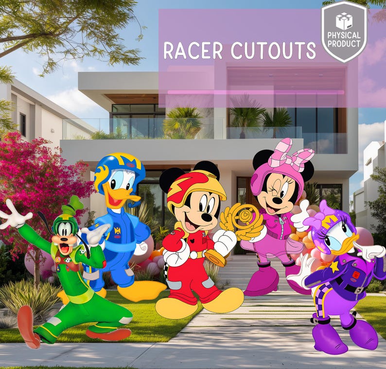 Mickey and Roadster Racers Cutouts, Disneyland Party, Disney Birthday ...