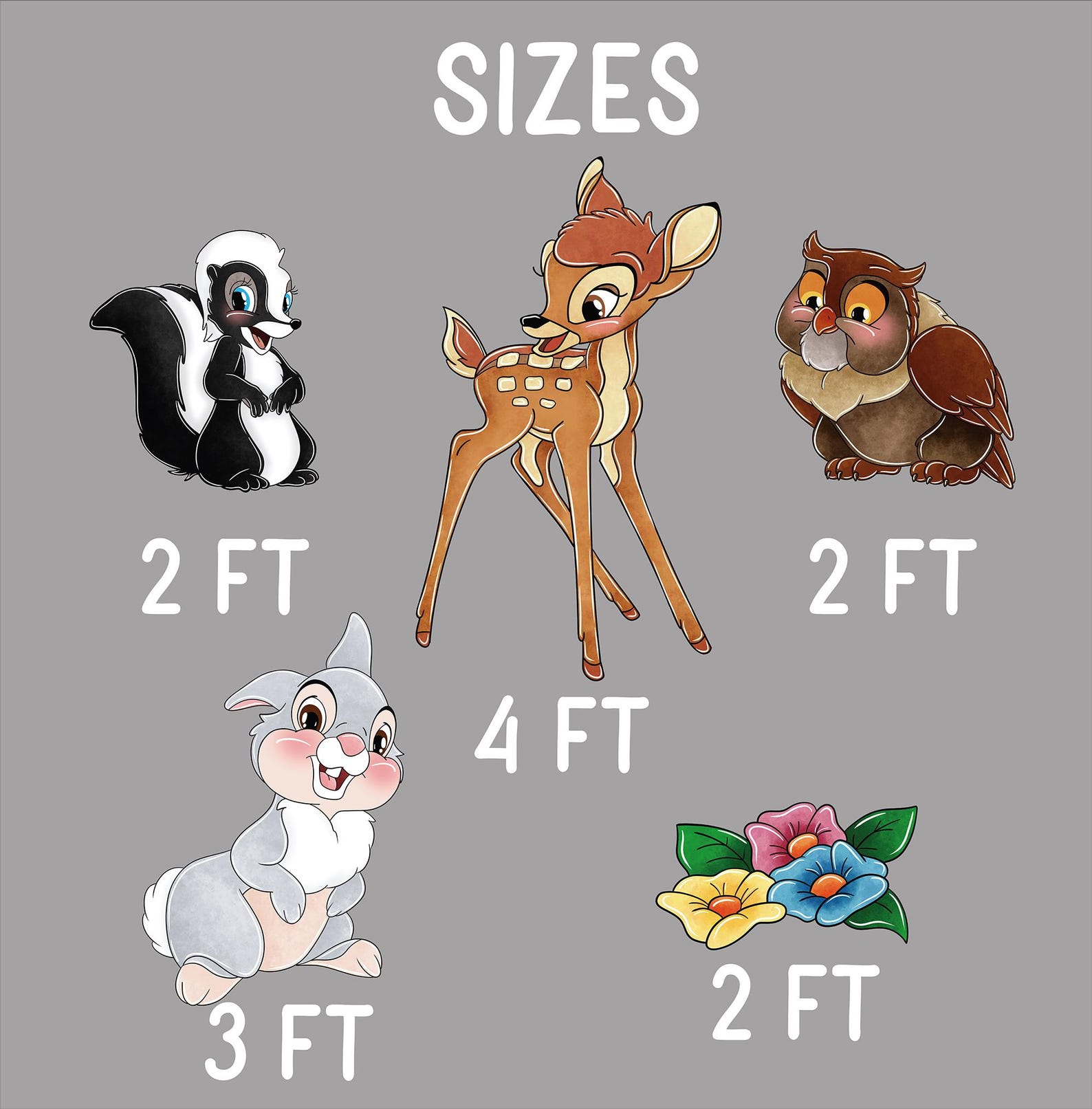 Bambi Cutouts, Birthday Decoration, Bambi and Thumber Baby Shower ...