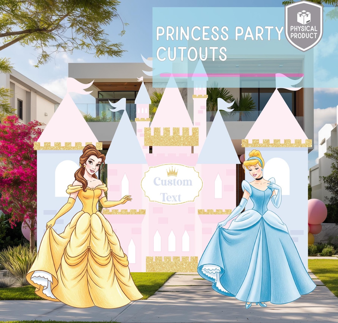 Princess Cutouts, Large Castle, Disney Princess Party, Yard Sign, First ...
