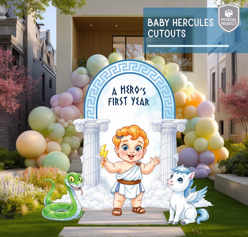 Baby Hercules Cutout, First Birthday Decor, Party Props, Baby Shower ...