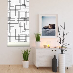 Geometric Simple Print Wallpaper-peel and Stick Wallpaper-wall - Etsy