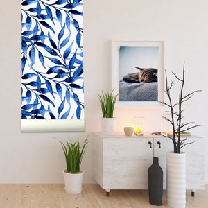 Blue Willow Leaves Removable Wallpaper-peel and Stick Wallpaper-wall ...