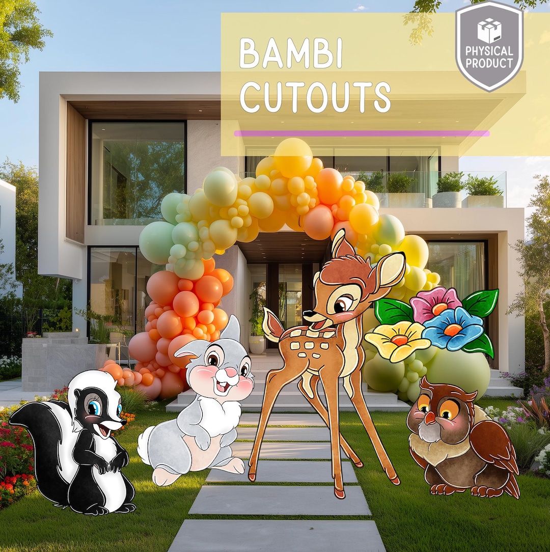 Bambi Cutouts, Birthday Decoration, Bambi and Thumber Baby Shower ...