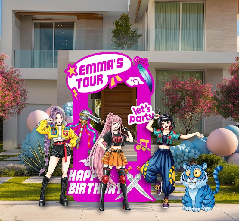 Kpop Demon Hunter Cutout, Sa-ja Girls, Birthday Decoration, Huntrix ...