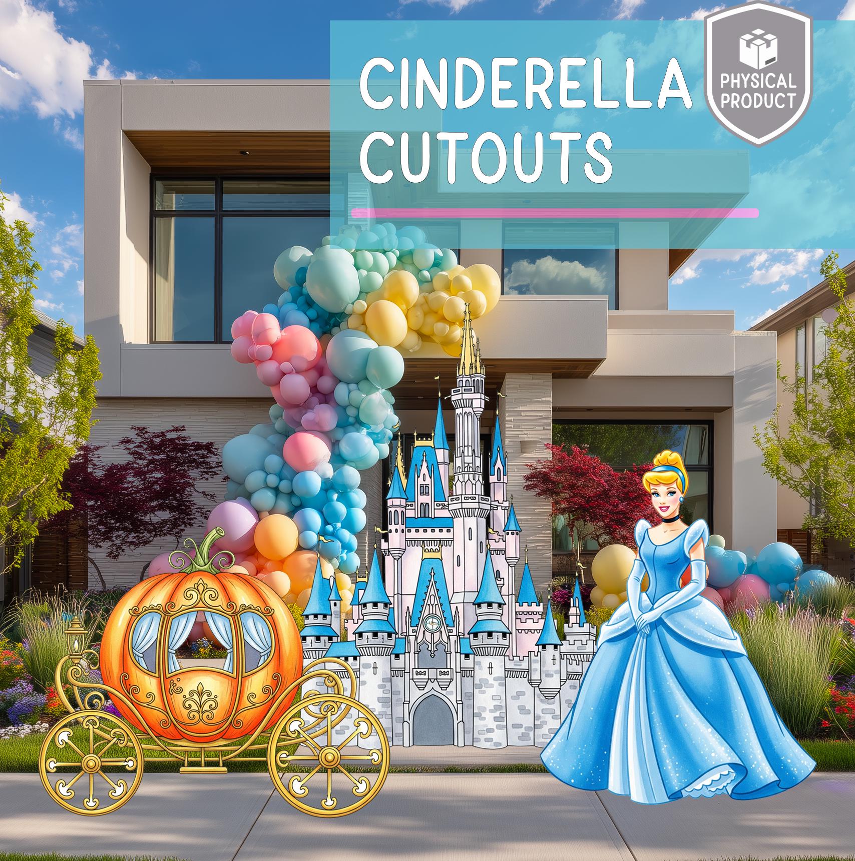 Cinderella Princess Cutouts, Princess Carriage, Castle, Princess Party ...