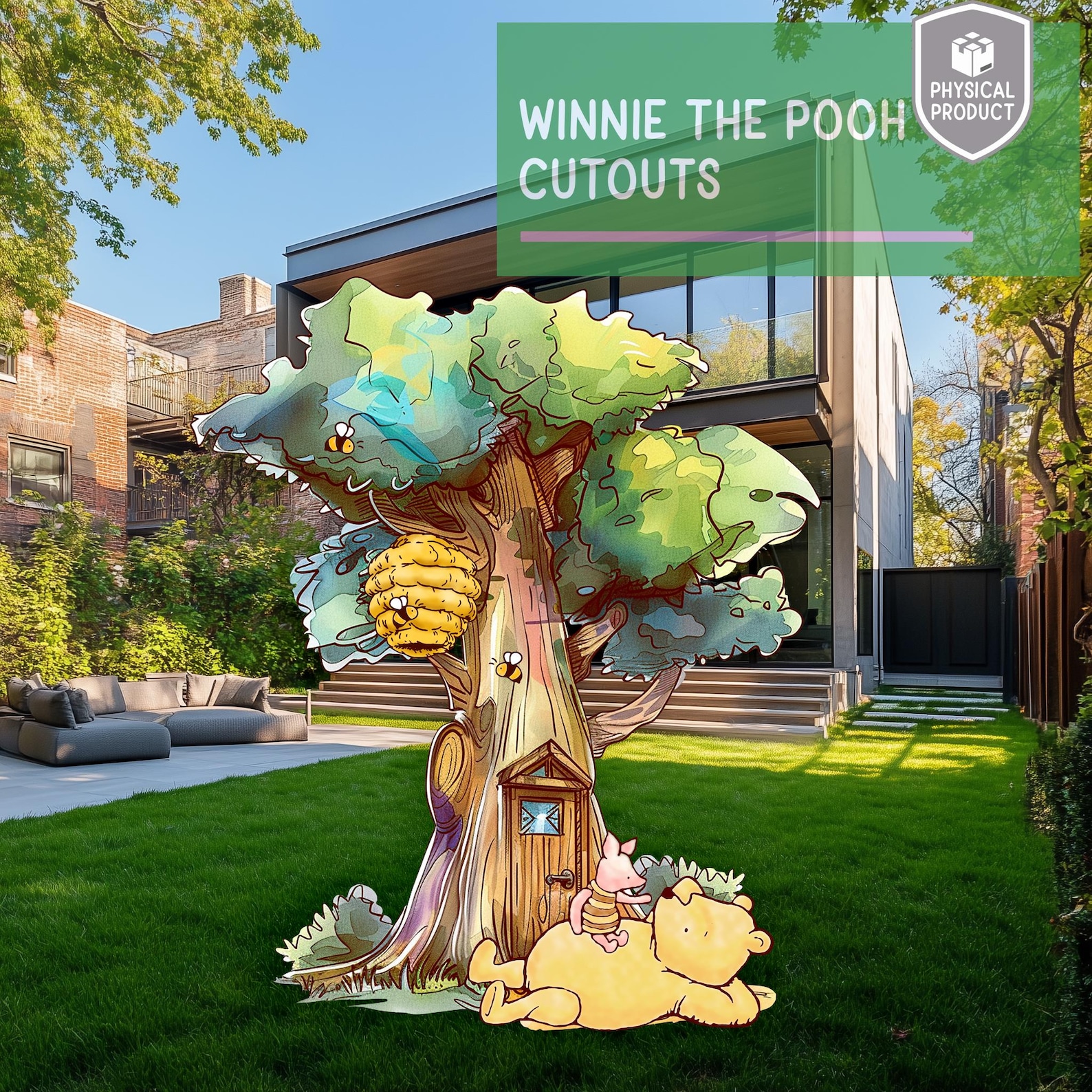 Watercolor Winnie the Pooh Cutout, Large Tree Cutout, Classic Winnie ...