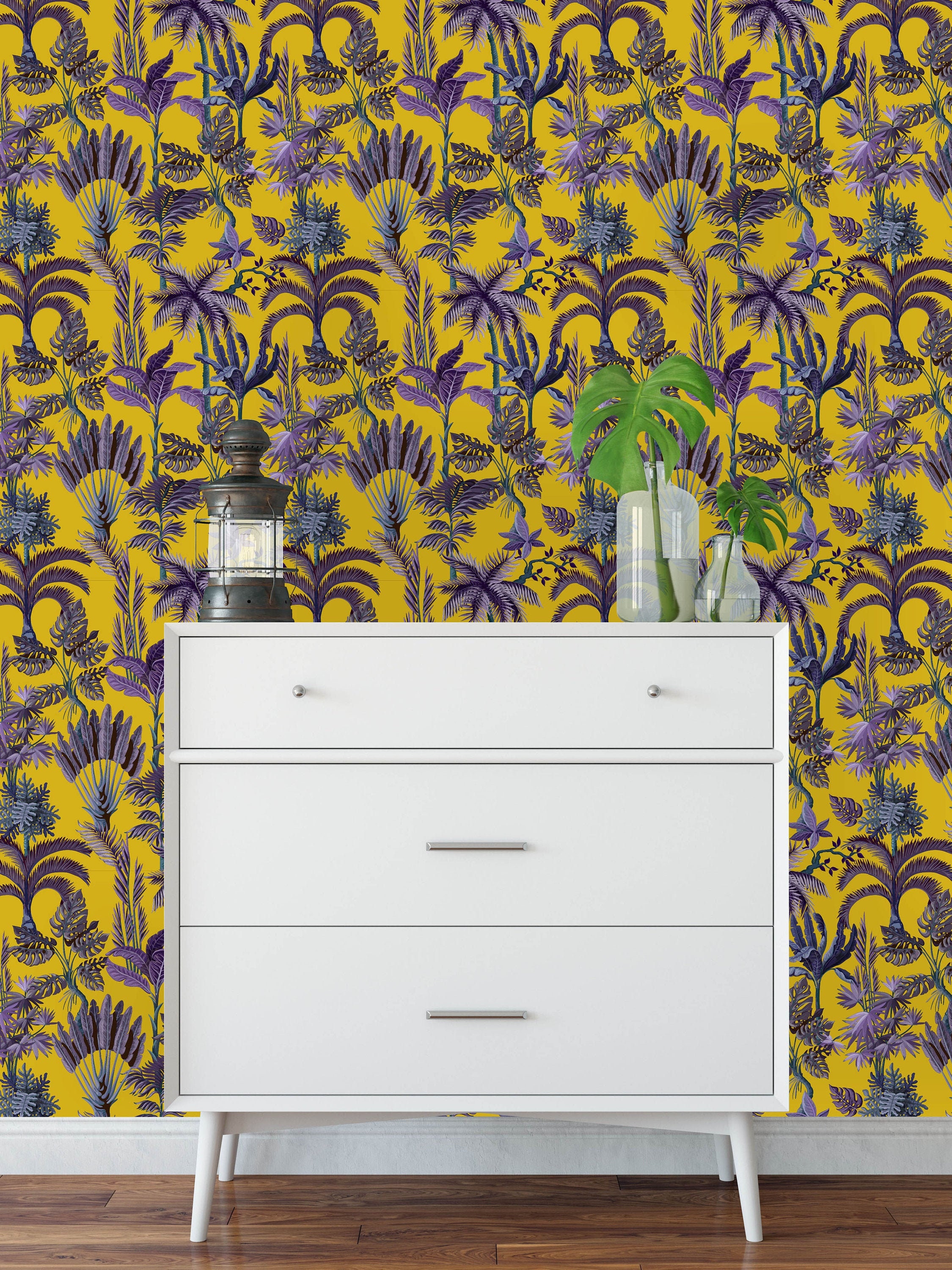 Vintage Palm Leaves Removable Wallpaper-Peel and Stick | Etsy