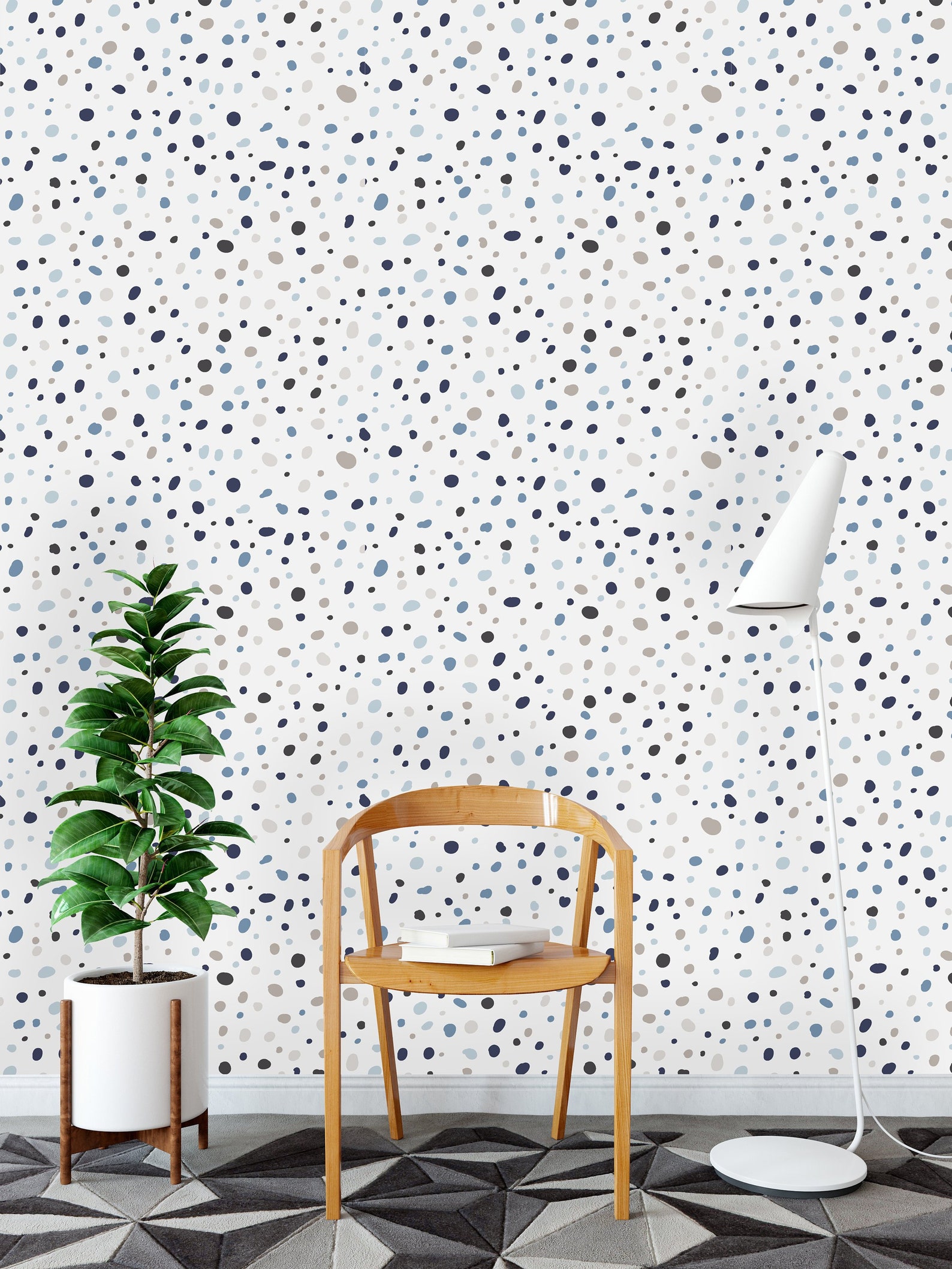 Blue Pebble Removable Wallpaper-peel and Stick Wallpaper-wall - Etsy