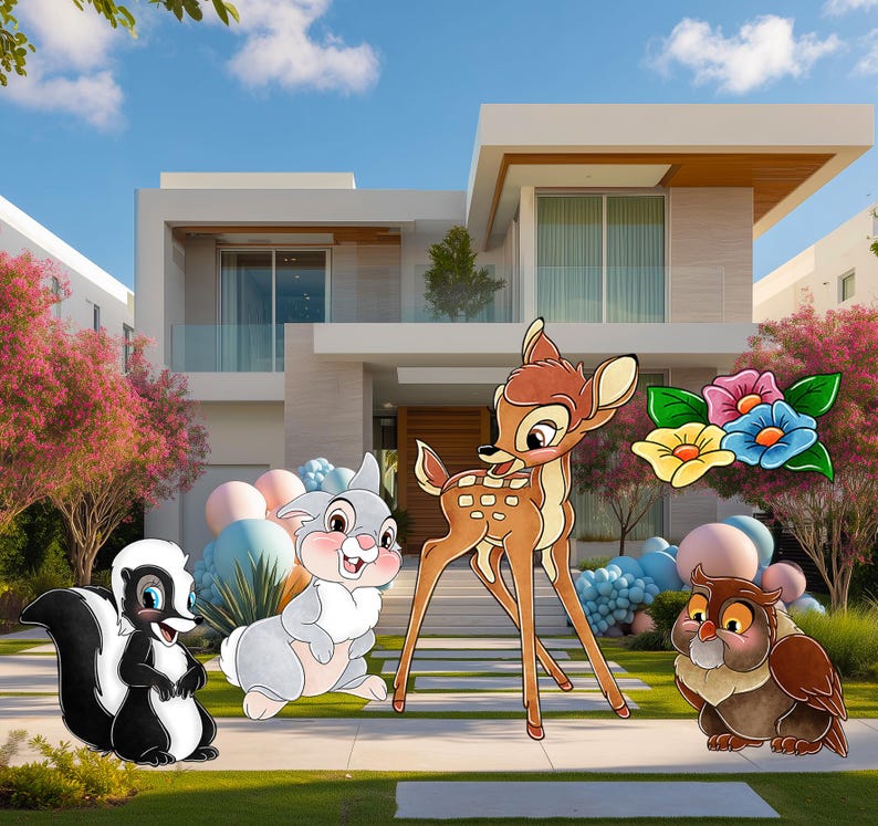 Bambi Cutouts, Birthday Decoration, Bambi and Thumber Baby Shower ...