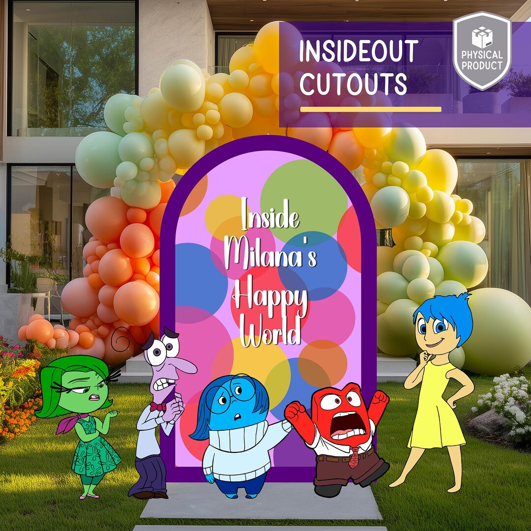 Inside Out Cutouts, Birthday Decoration, Baby Shower, Party Prop ...