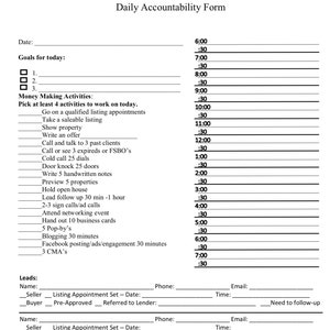 Daily Accountability Form - Etsy