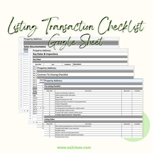 Seller & Buyer Agent Transaction Checklists, Real Estate Transaction ...