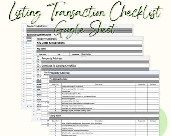 Real Estate Transaction Coordinator Checklist Printable 1 - Etsy