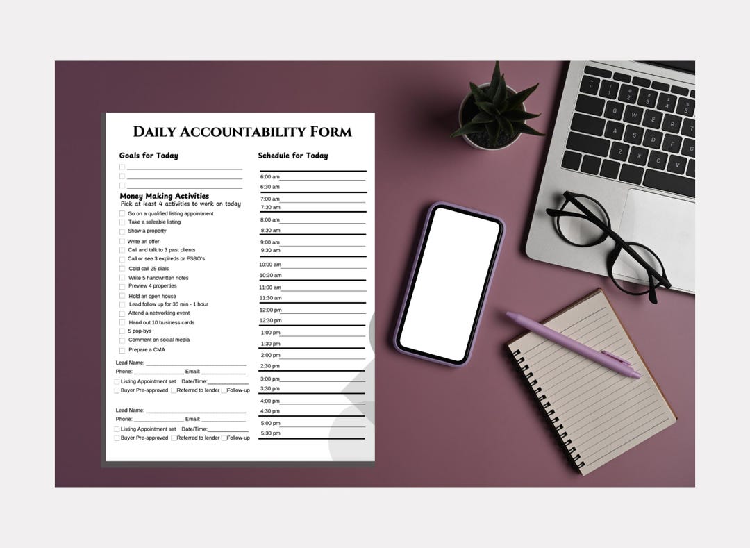 Daily Accountability Form - Etsy
