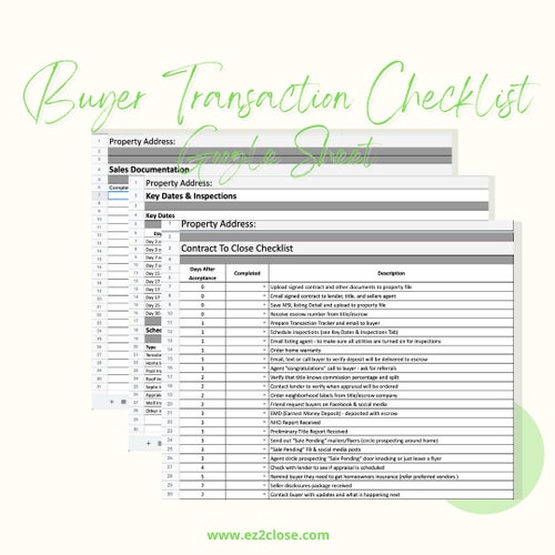 Sellers & Buyers Agent Transaction Checklist Modern Realtor - Etsy