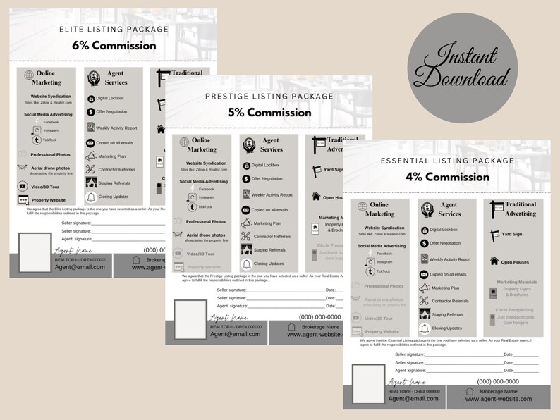 Real Estate Commission: Buyer and Listing Agent Services - Etsy