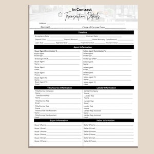 Buyer & Seller Sheets | Client Info | Client In-take Sheet | Real ...