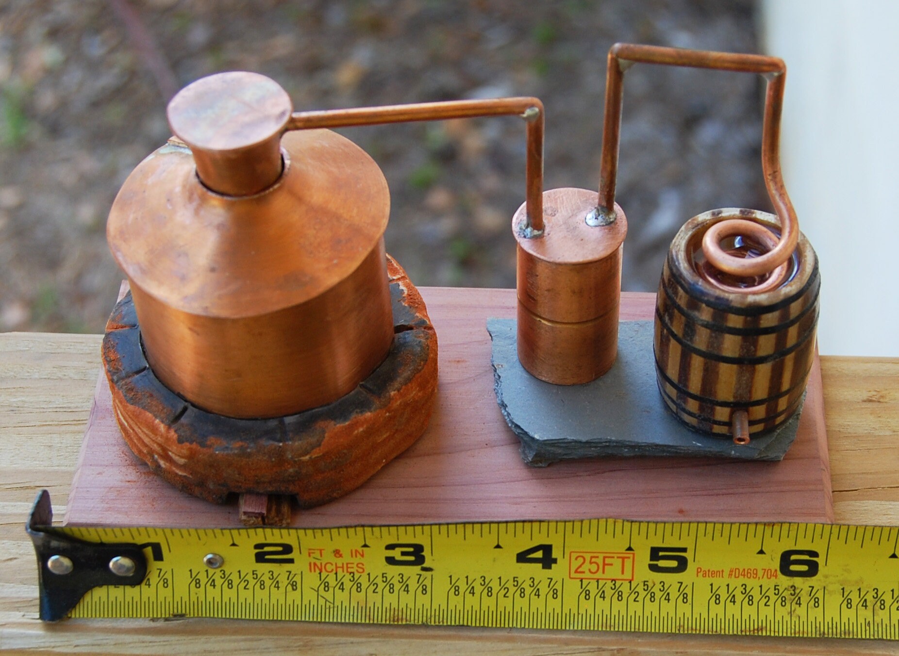 Small Copper Moonshine Still Display on a Wood Base | Etsy