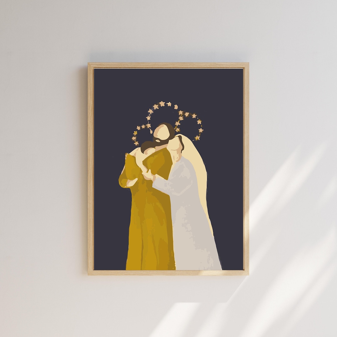 The Holy Family: Modern Christian Art, Digital Catholic Print, Design ...