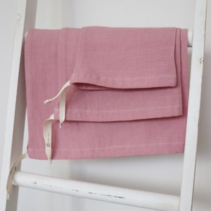 Linen Bread Bag. Pink Zero Waste Reusable Produce Bags. Linen Bag for ...