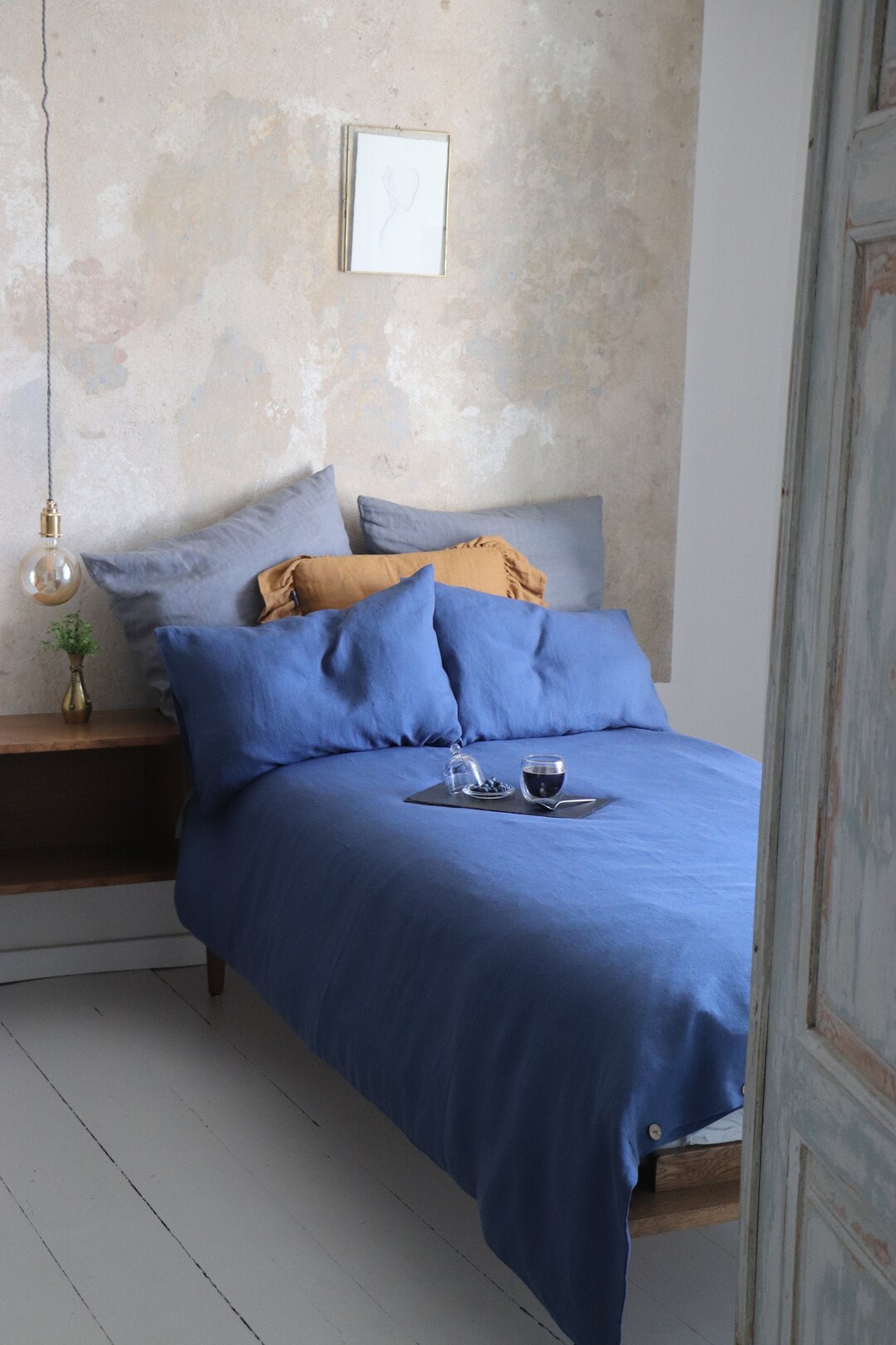 ENSEMBLE de literie en lin 3 pièces. Literie en lin. Housse de couette ...