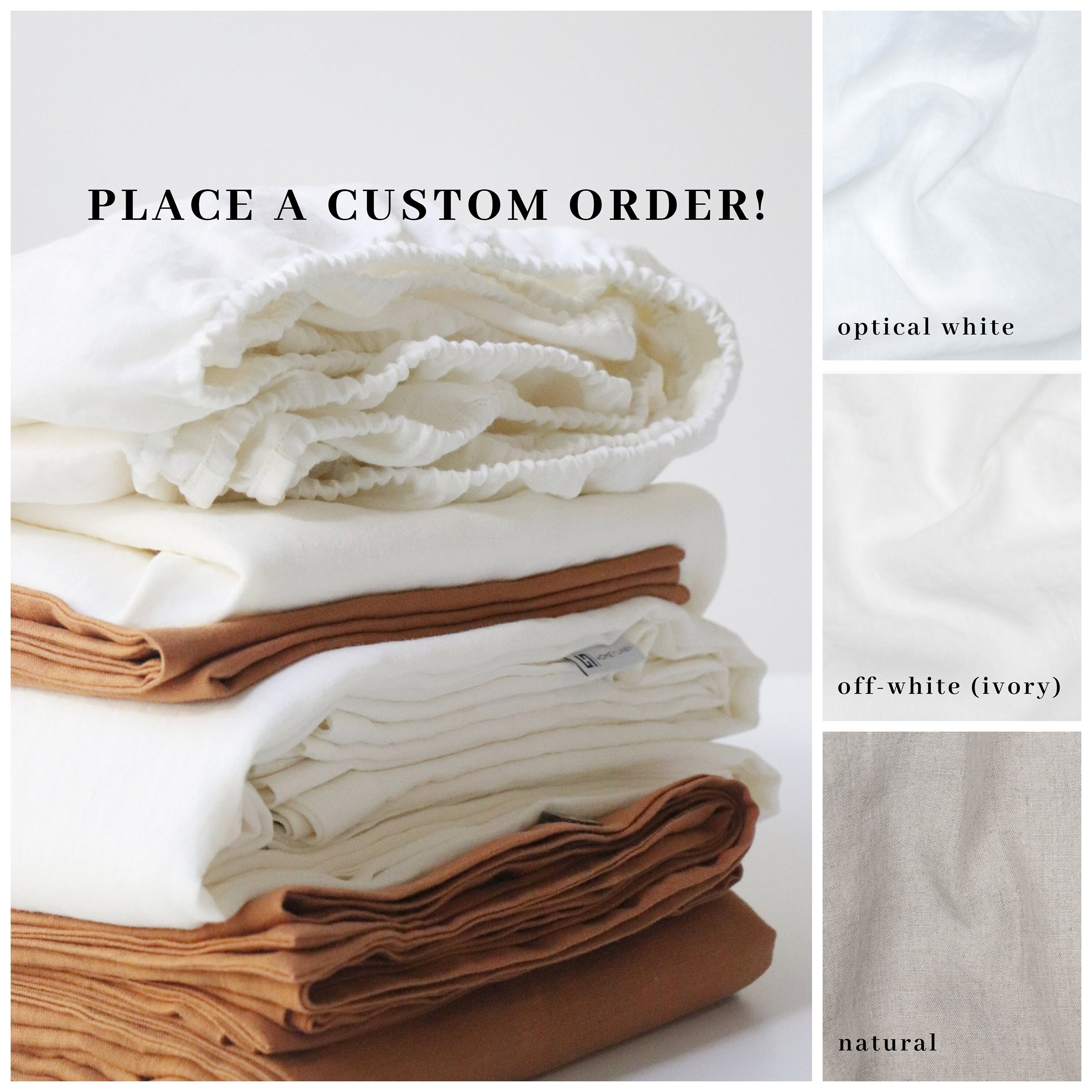 Fitted Linen Sheet in White Color. Stonewashed Linen Fitted - Etsy