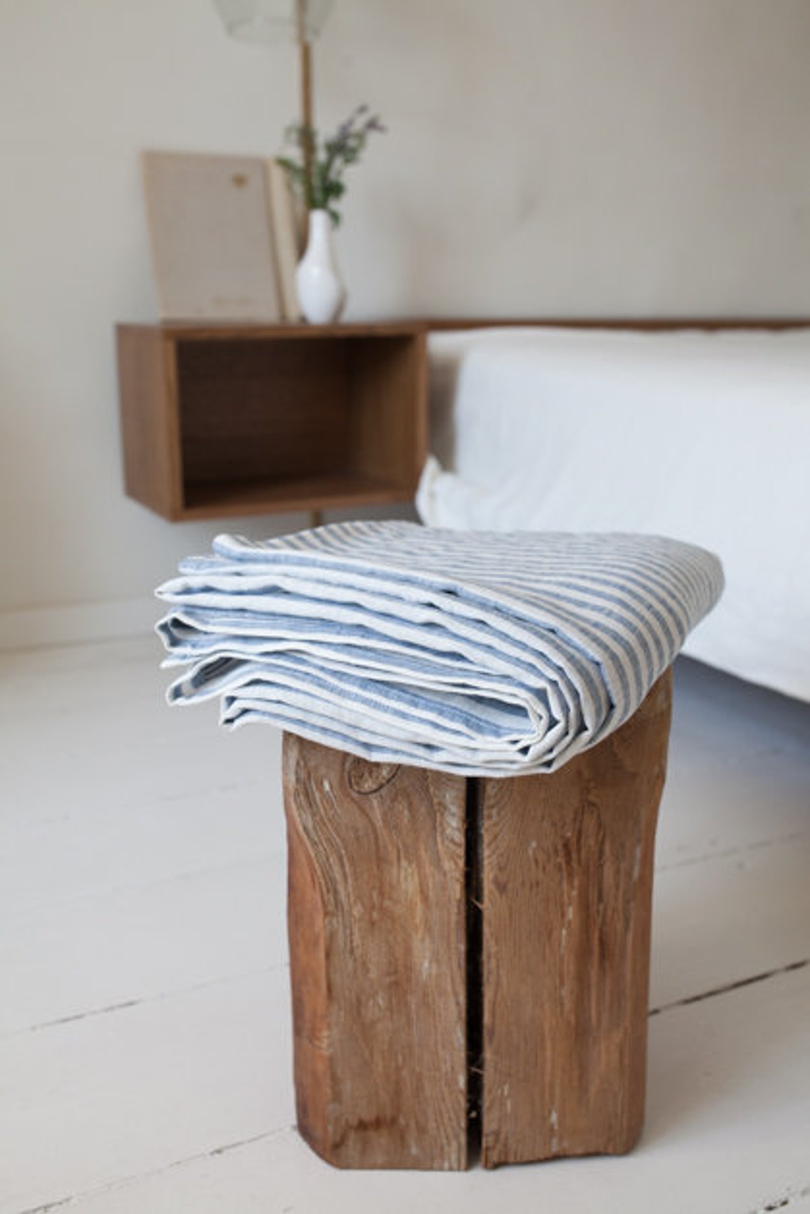 Blue Striped Linen Bedding. Stone Washed Linen Duvet. Nautical - Etsy UK