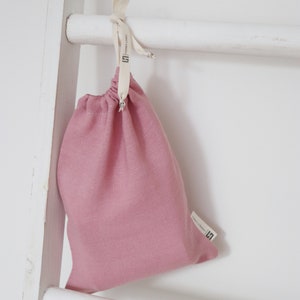 Linen Bread Bag. Pink Zero Waste Reusable Produce Bags. Linen Bag for ...