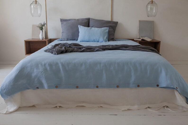 Linen Bedding SET Light Blue Linen Bedding Linen Bedding - Etsy