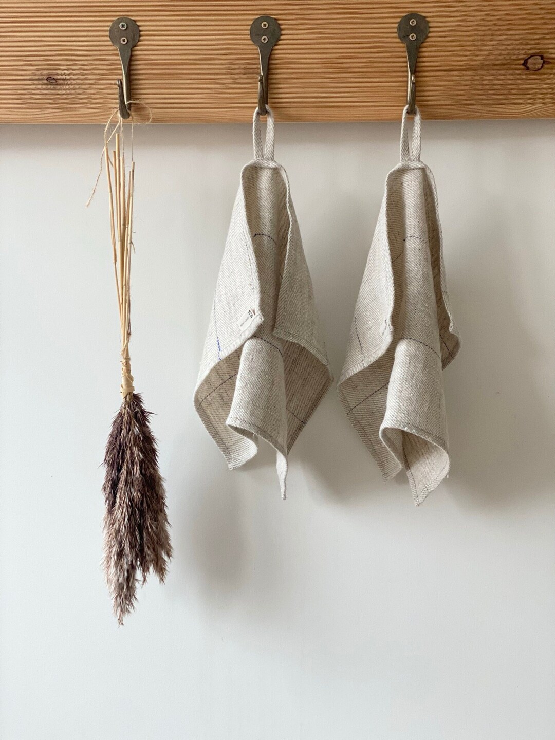 Rustic Linen Hand Towels SET OF 2, Vintage Linen Dish Towels, Tea ...