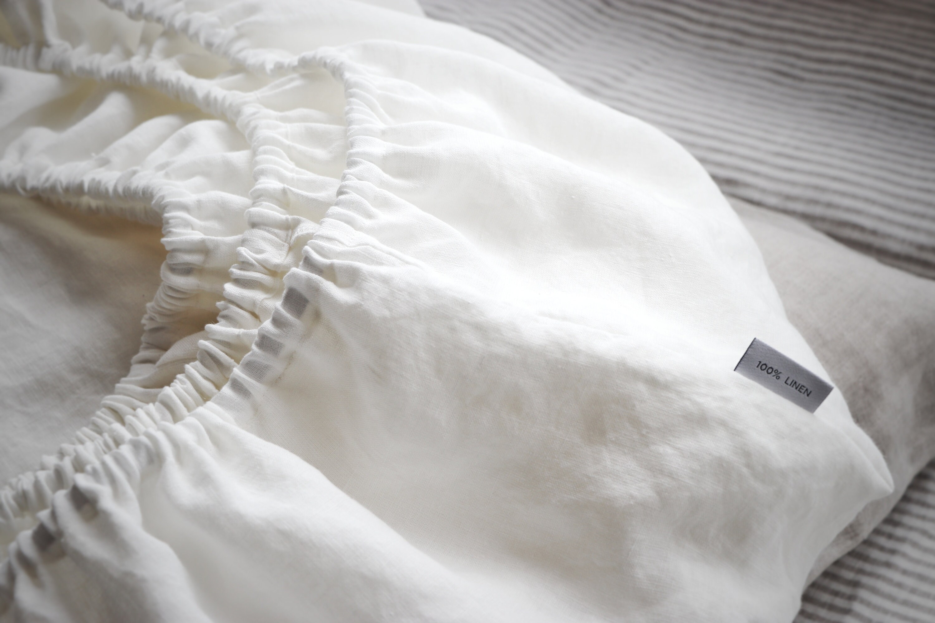 Fitted Linen Sheet in White Color. Stonewashed Linen Fitted - Etsy