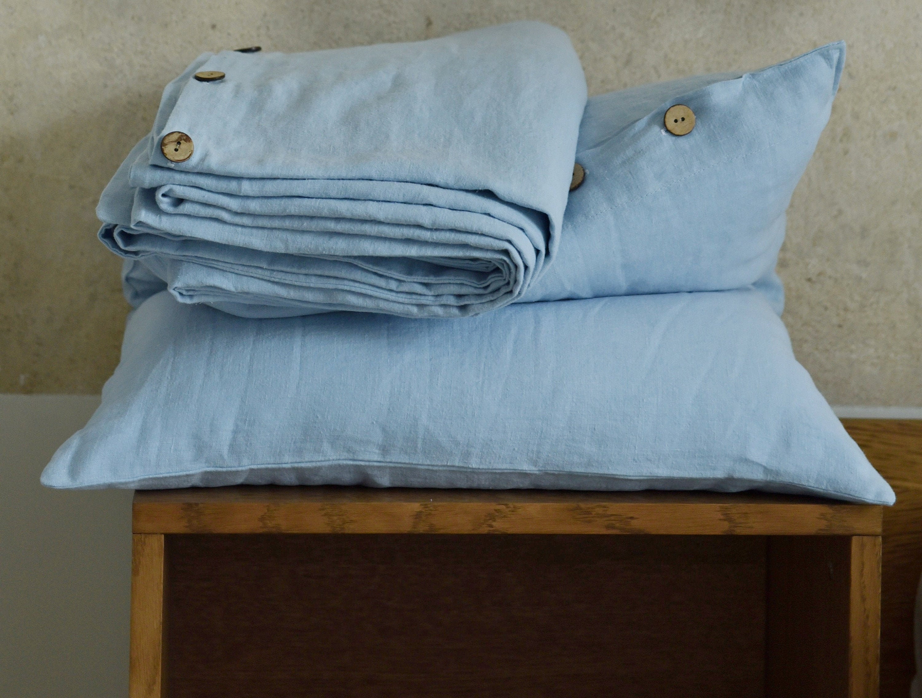 Linen Bedding SET Light Blue Linen Bedding Linen Bedding - Etsy