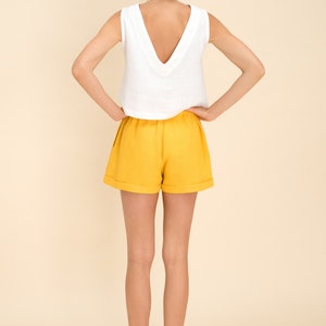 Linen Top. Linen Tank Top. 100% Pure Linen Open Back Crop Top. Linen ...