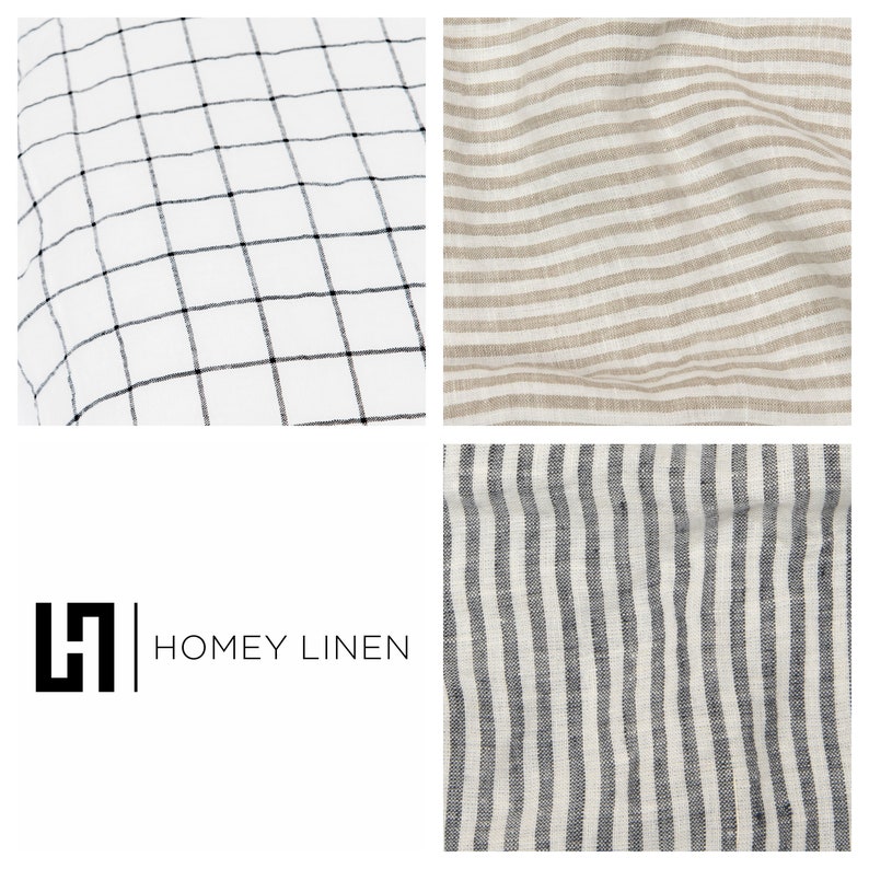 Linen Bedding Set in White-black Checks Patters duvet Cover - Etsy