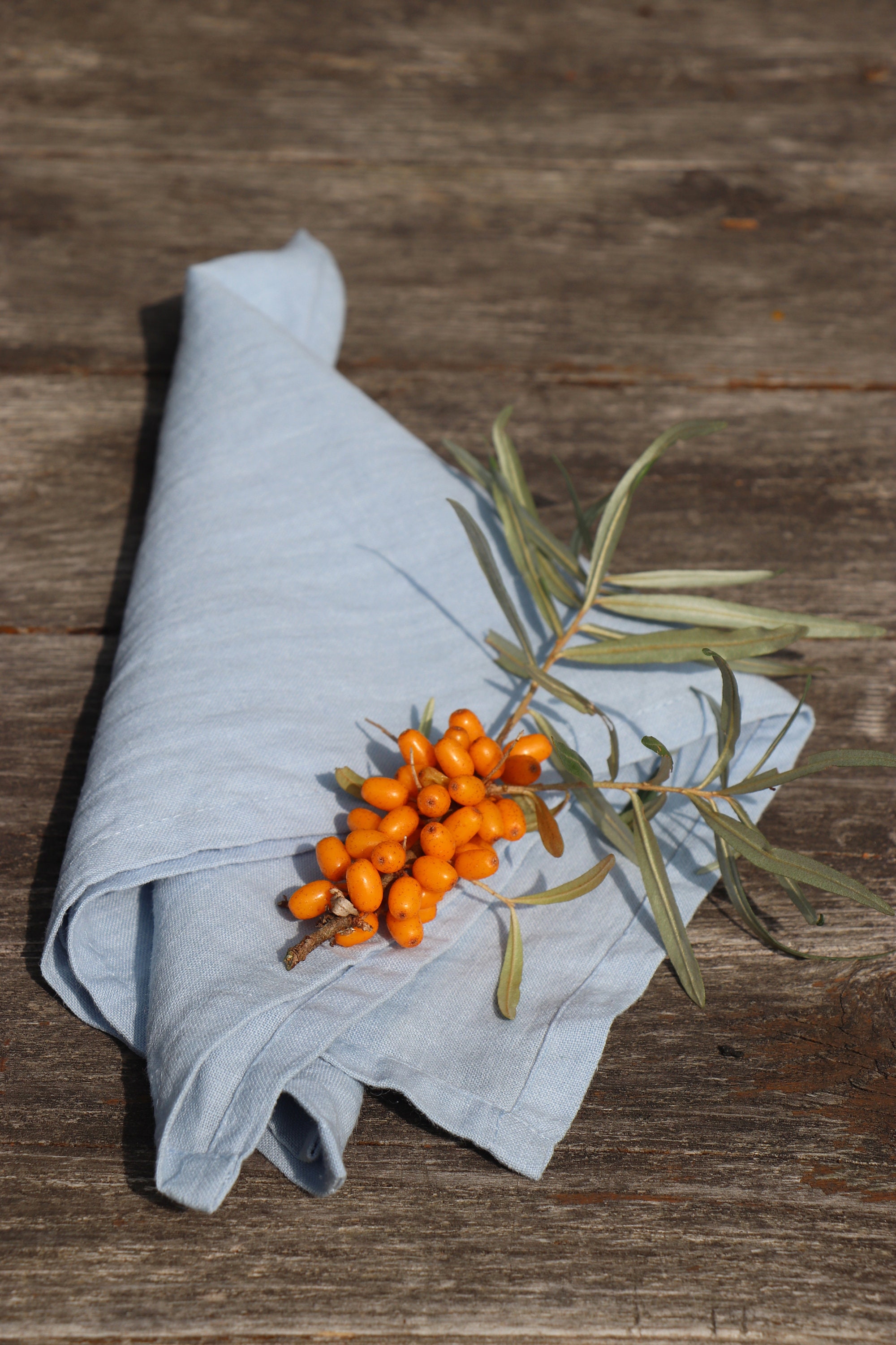 Linen Napkins Stone Washed Linen Napkins in light blue color | Etsy