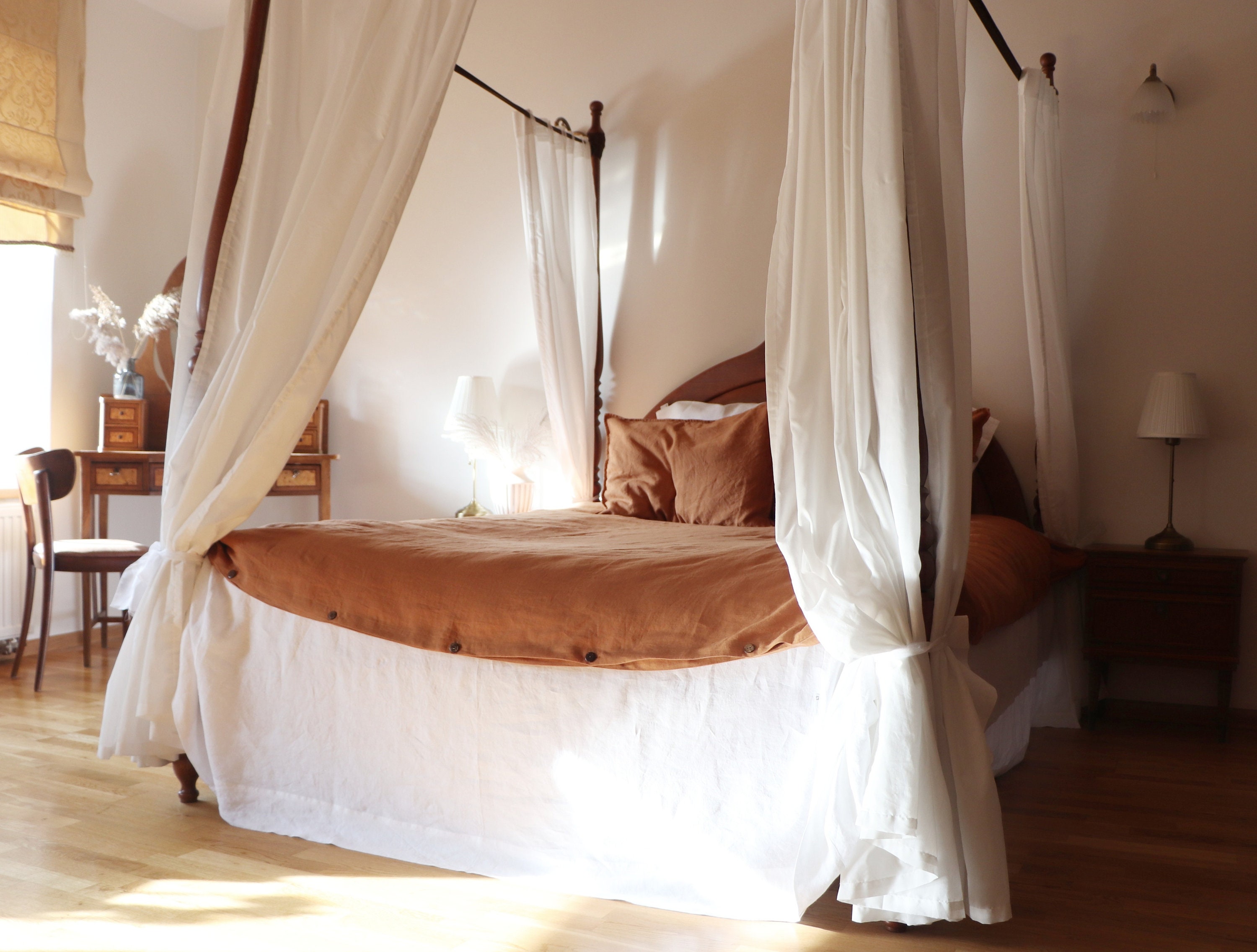 Terracotta Linen Bedding. Stone Washed Linen Duvet Cover. | Etsy