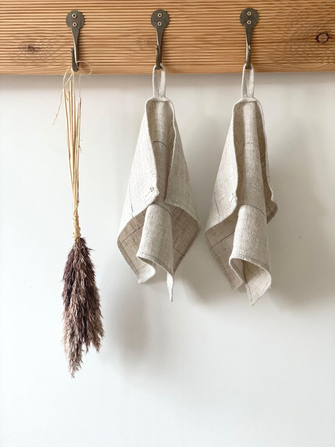 Rustic Linen Tea Towels (set of 2): Stonewashed Kitchen Towels - Etsy